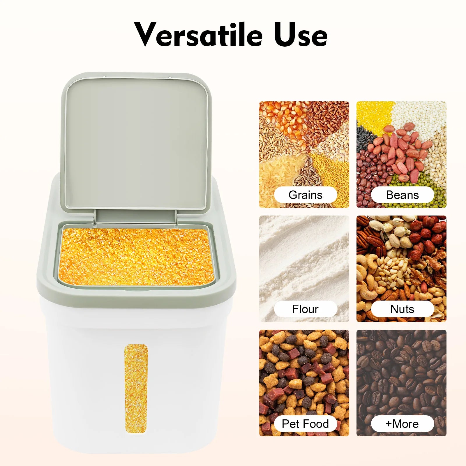 10 kg Large Food Storage Container Flour Container Rice Dispenser Airt ...